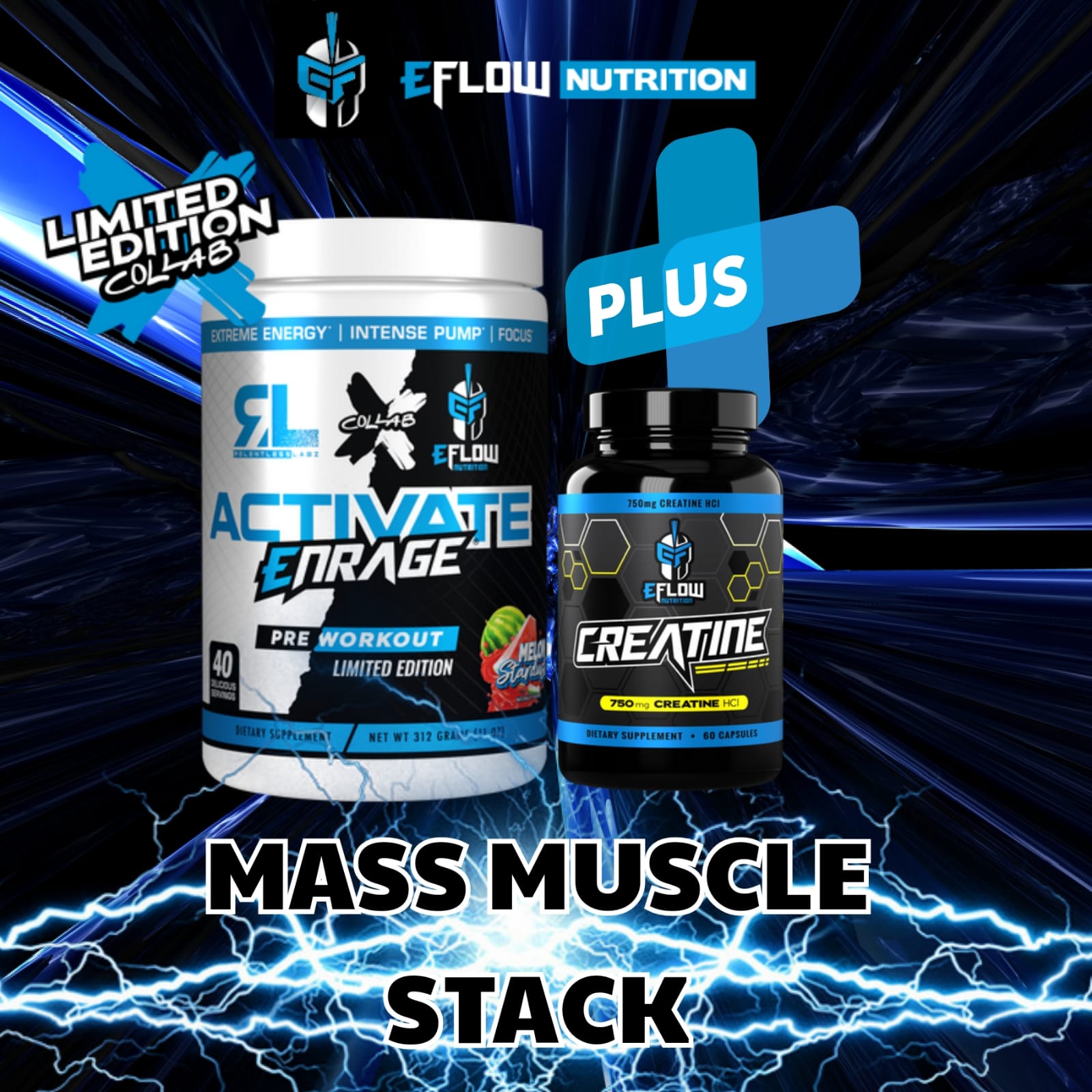 MASS MUSCLE STACK - EFLOW NUTRITION | Real Nutrition México